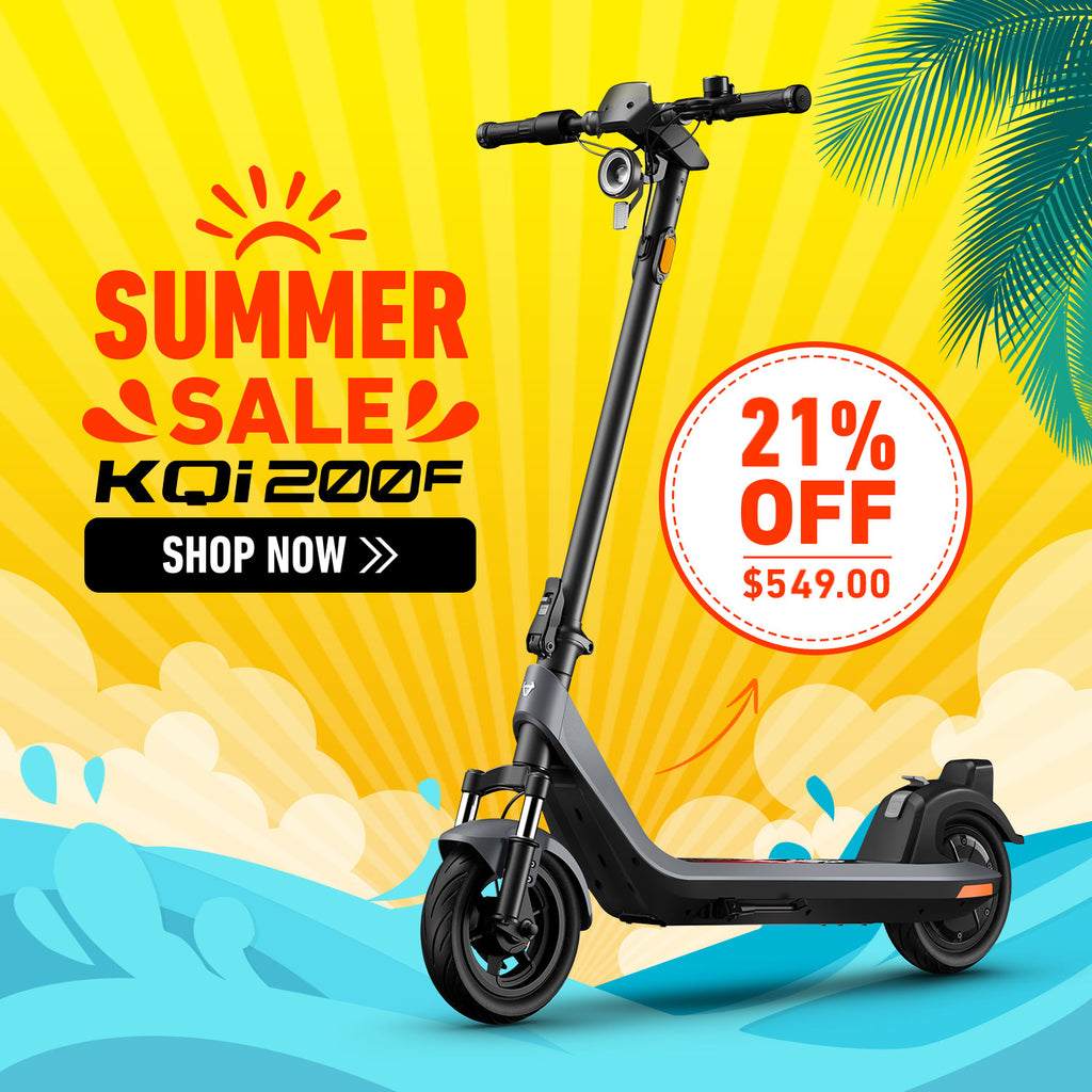 NIU KQi 200F Foldable Handlebar Electric Scooter 20mph | Range 33.6 mi ...